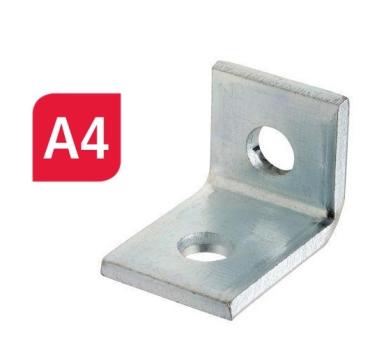 Equerre 90 2 Trous Inox A4 Pour Rail 41 Midifix Equerre 90 2 Trous Inox A4 Pour Rail 41 Midifix